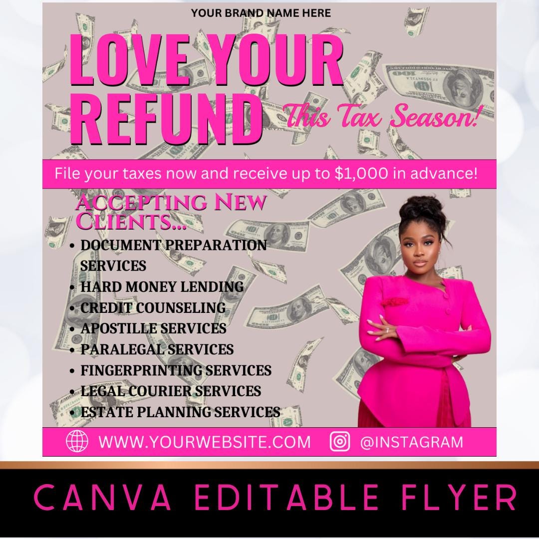 DIY Credit Repair Flyer Canva Editable Template New Clients Booking ...
