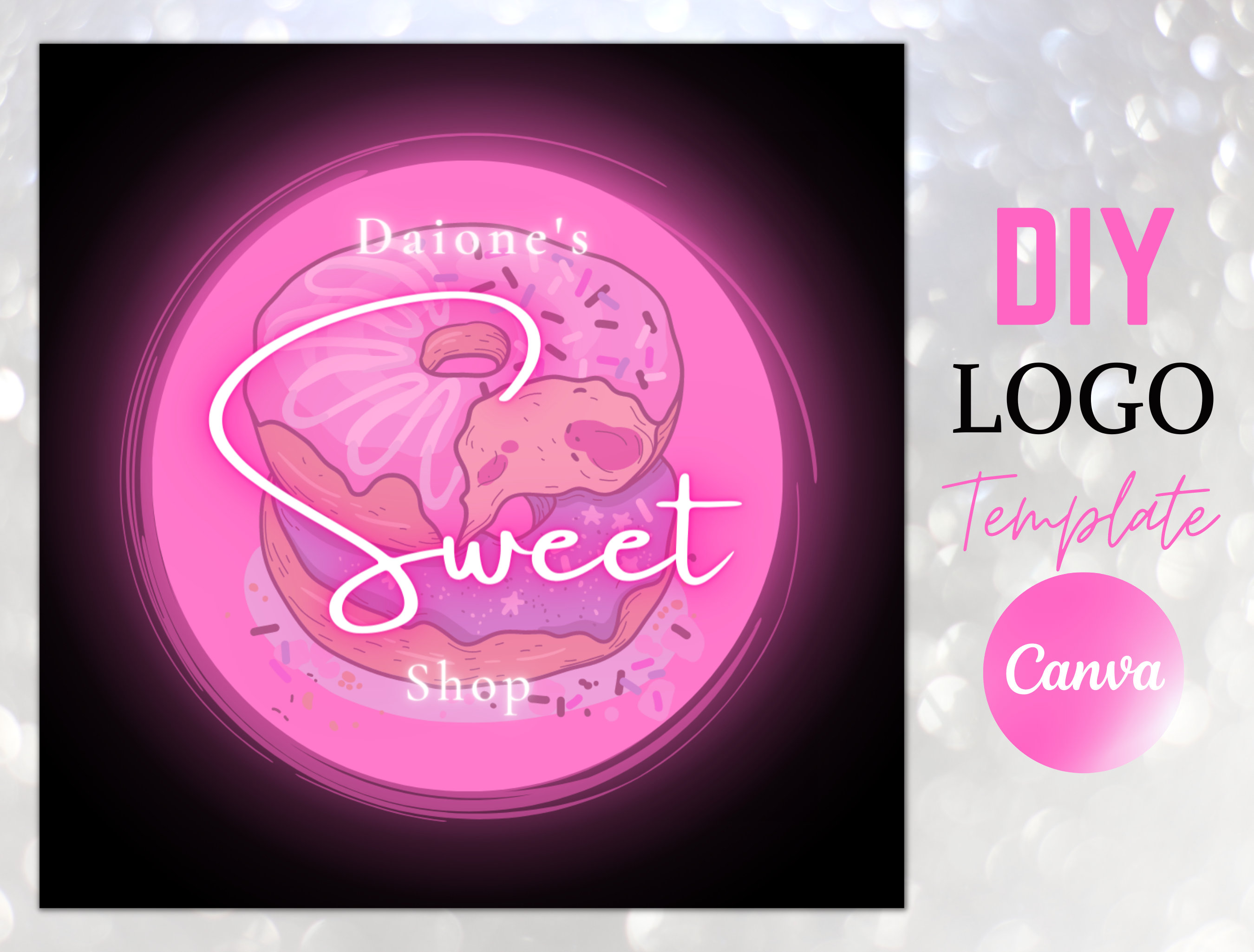 Editable Sweet Shop Logo Canva Template Candies Cupcakes - Etsy Canada