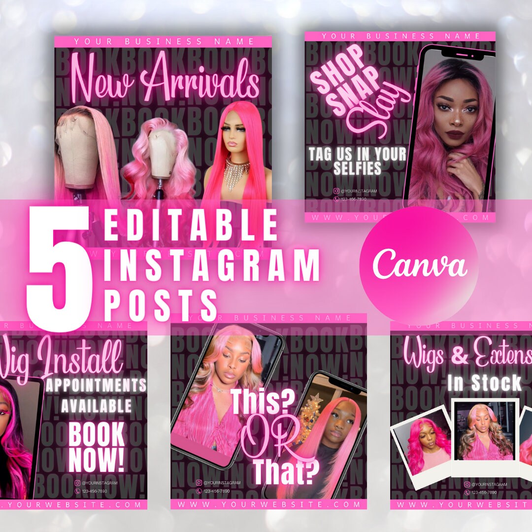 Instagram Flyer Template Bundle of 5 Canva Editable Flyer Design ...