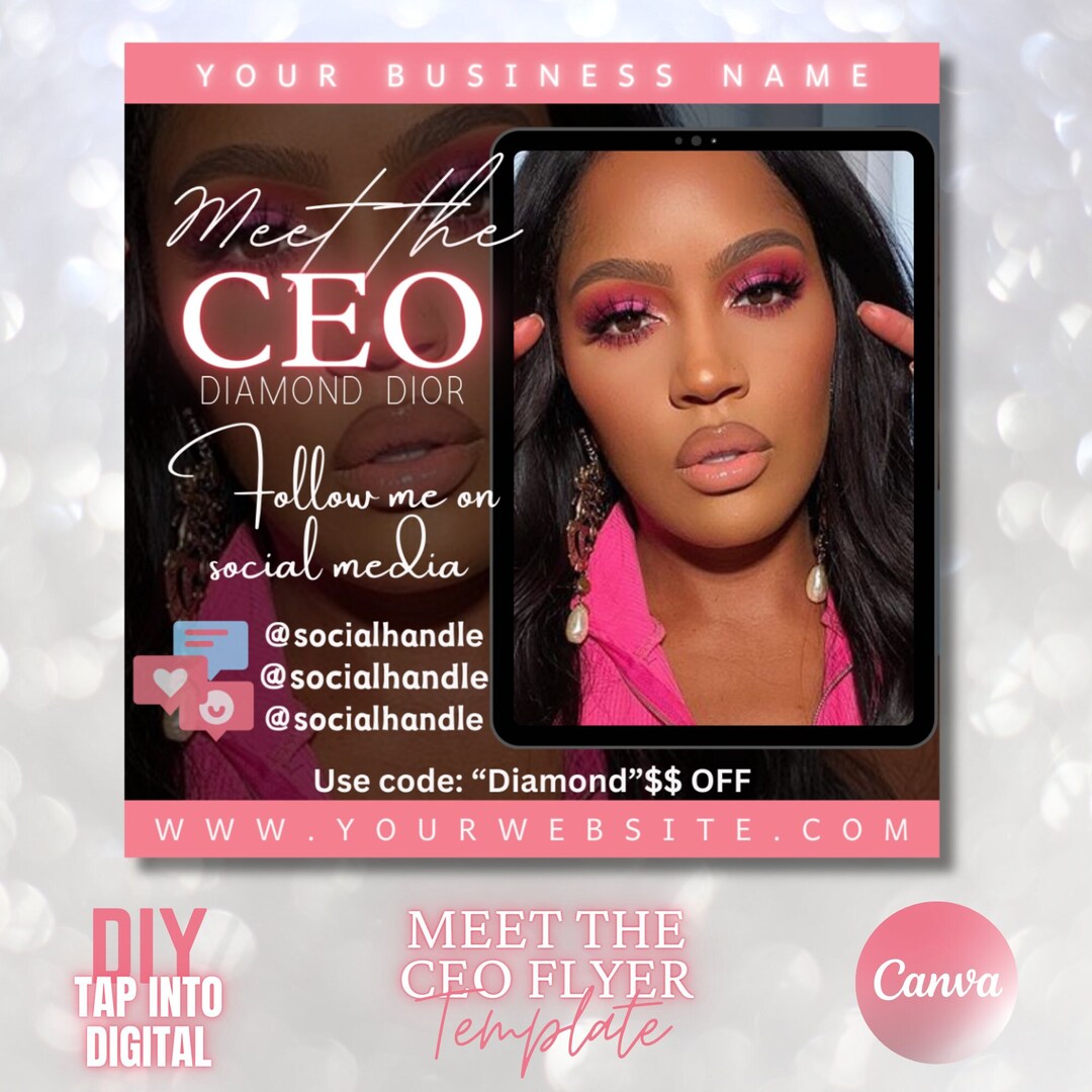 Meet the CEO Flyer DIY Flyer Template Design Beauty Hair Eyelash Social ...