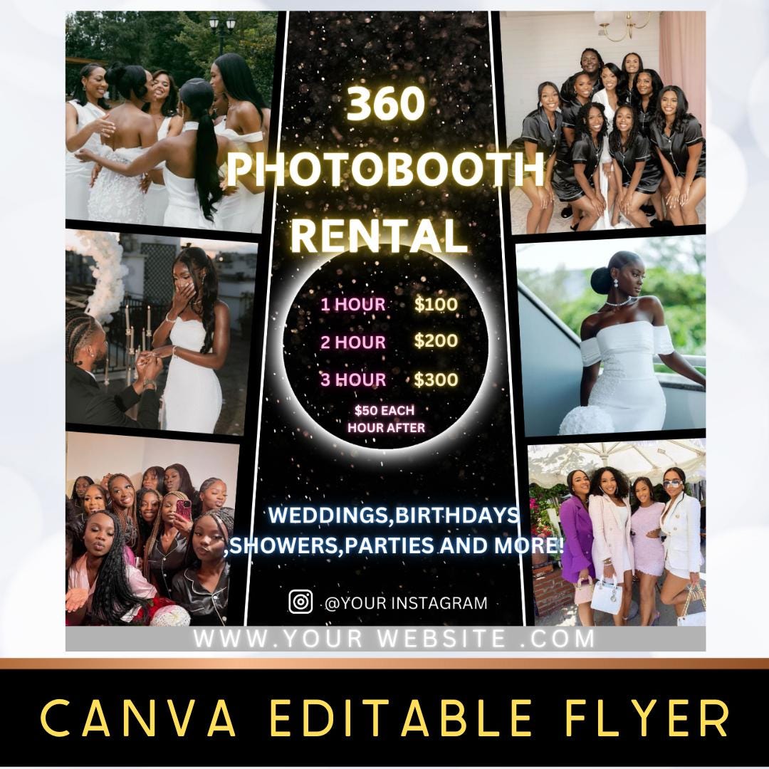 Photobooth Rental Flyer, Editable Business Template, Event Photography ...