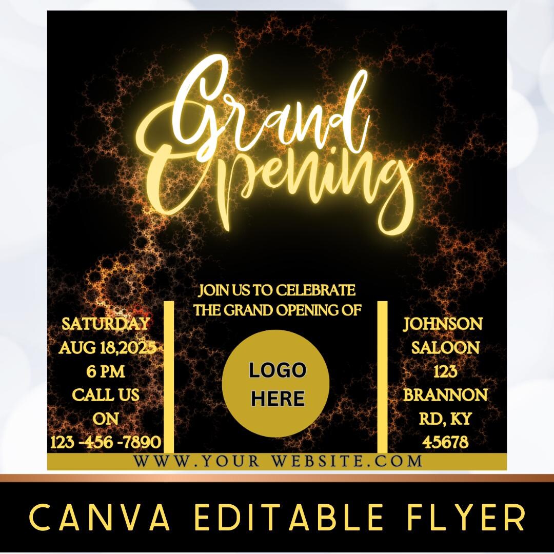 Grand Opening Flyer, Event Flyer, DIY Flyer Template Design, Party ...