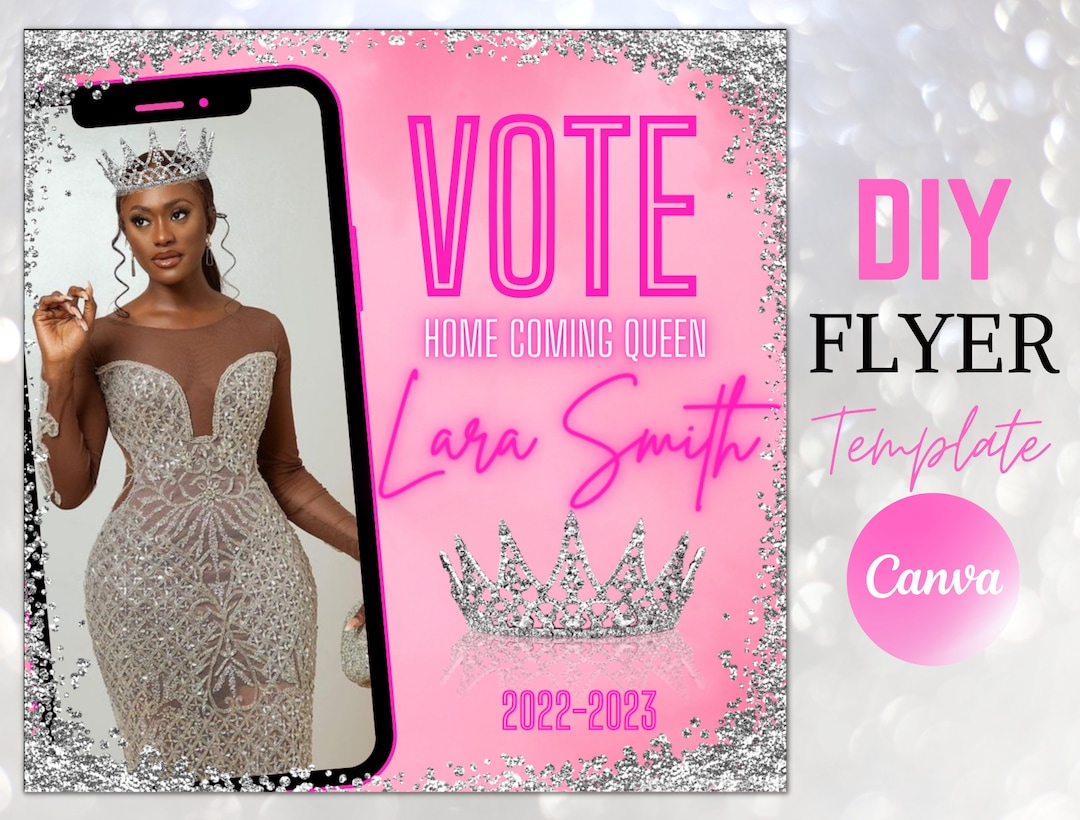 Editable Homecoming Vote Campaign High School Election DIY Flyer Canva ...