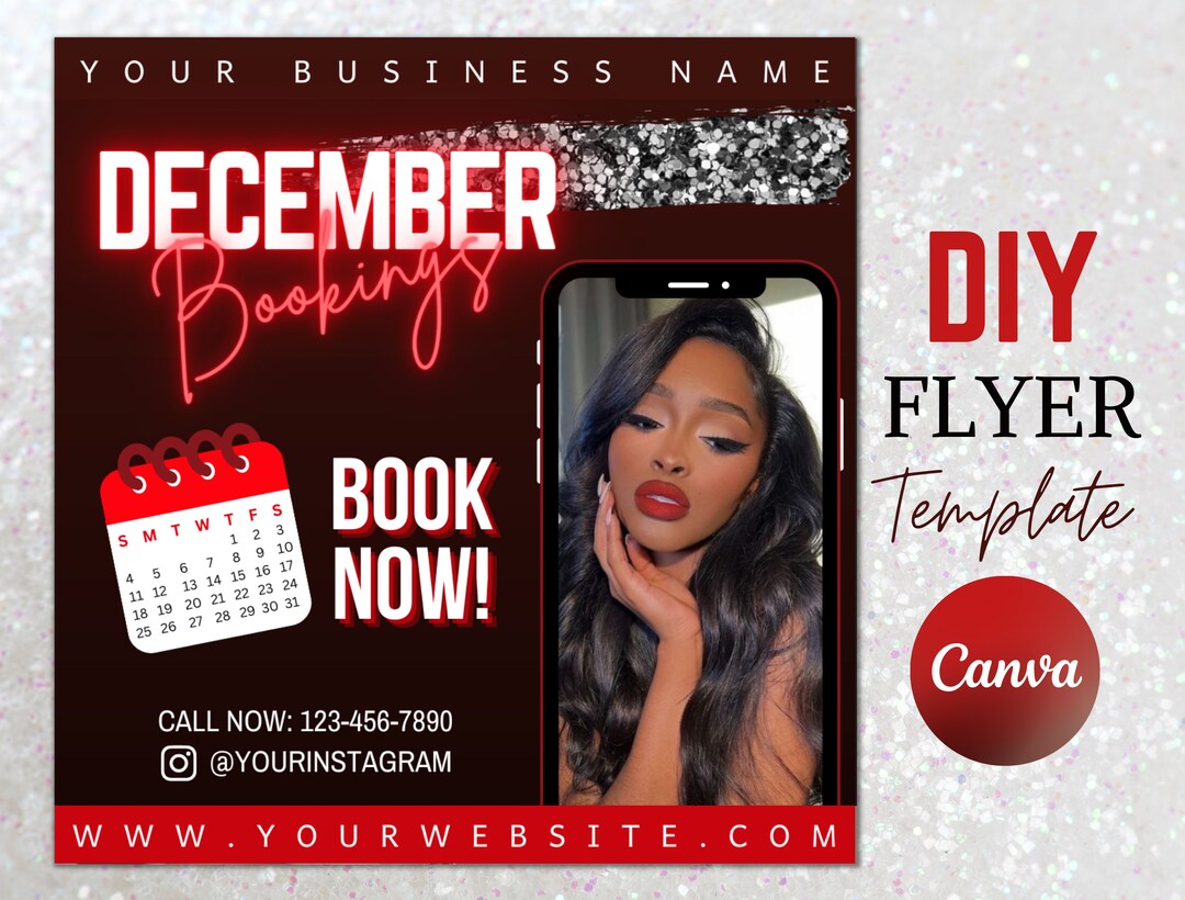 Editable December Bookings Flyer Hair Makeup Lash Flyer - Etsy