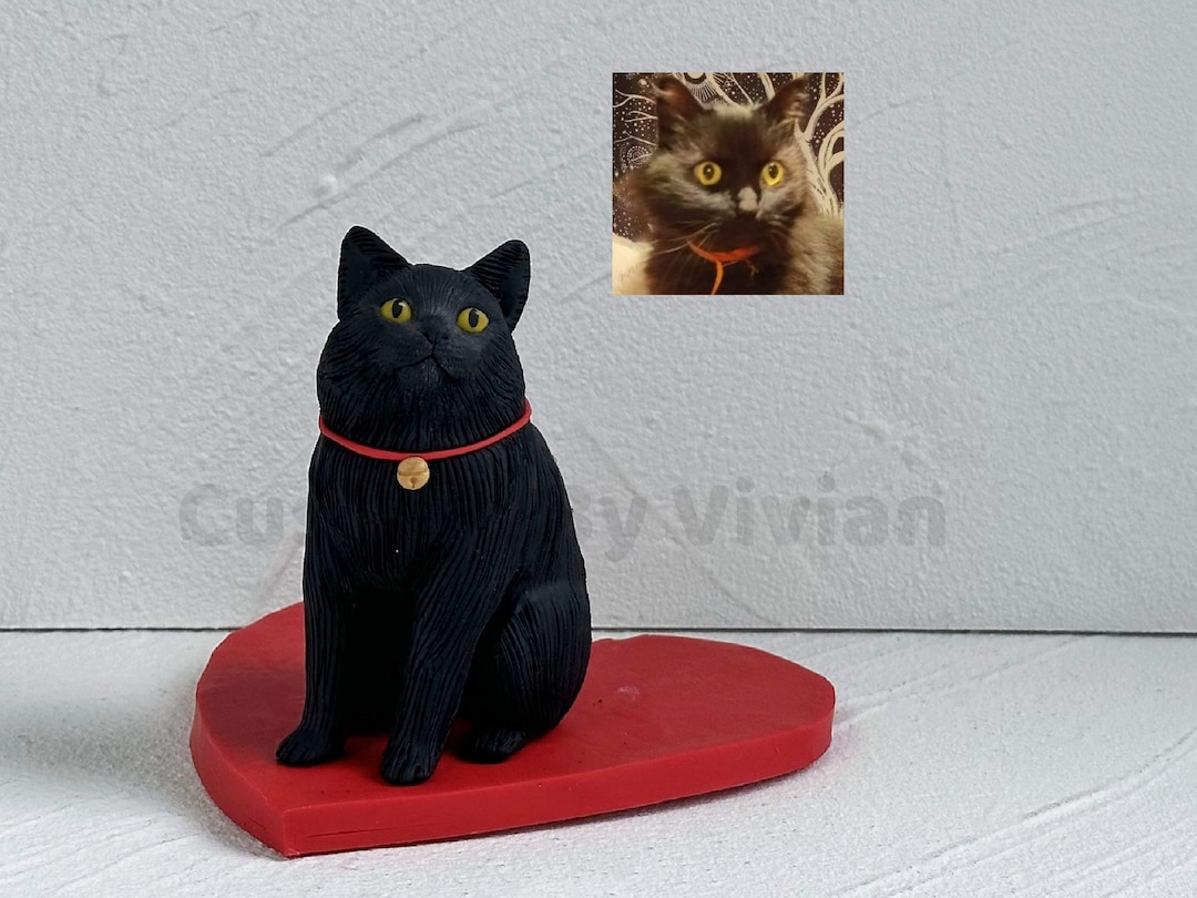 Custom Cat Statue, Custom 3D Pet Portrait, Cat Memorial Gift, Cat Urn ...