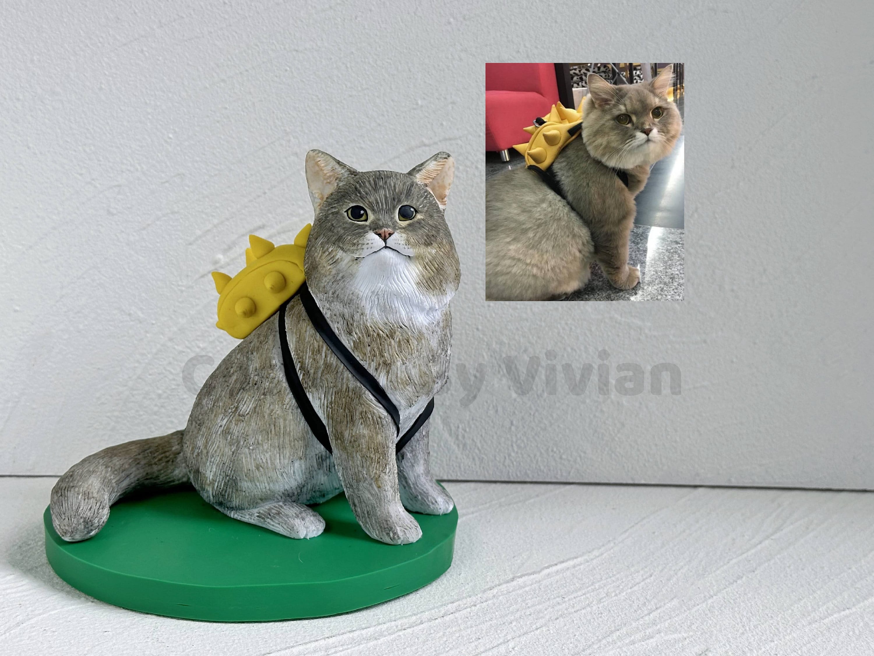 Custom Funny Cat Figurine, Fat Cat Statue, Cat Lover Gift, Custom Cat ...