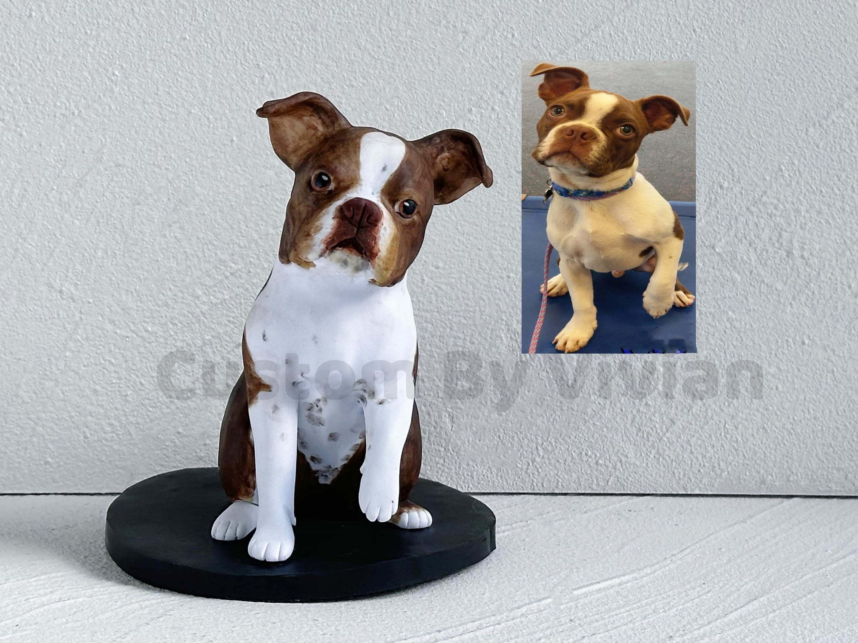 Fully Custom Dog Figurine for All Dog Breeds, Boston Terrier Figurine ...