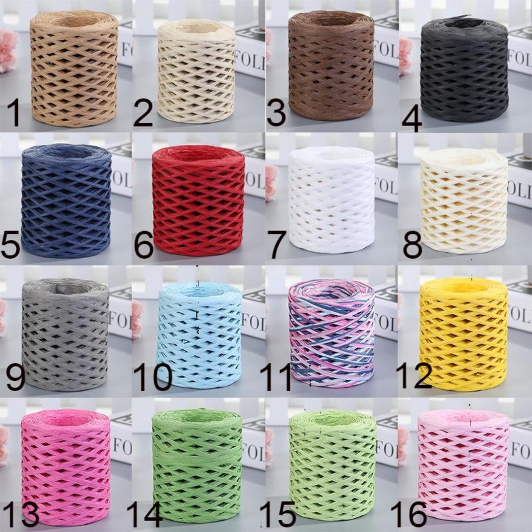Raffia Paper Yarn Paper Yarns 200m Paper Yarn Hat Yarn - Etsy