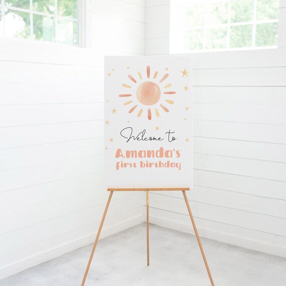 Boho Sunshine Welcome Sign Printable, Boho Sun 16"x20" Sign, 1st Trip ...