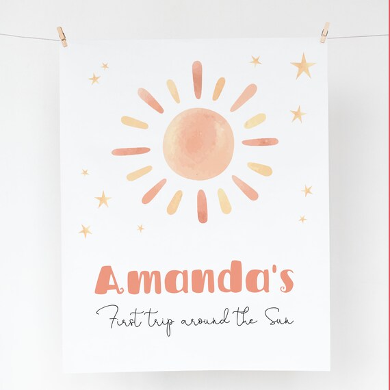 Boho Sunshine Table Sign Printable, Boho Sun 8"x10" Sign, 1st Trip ...