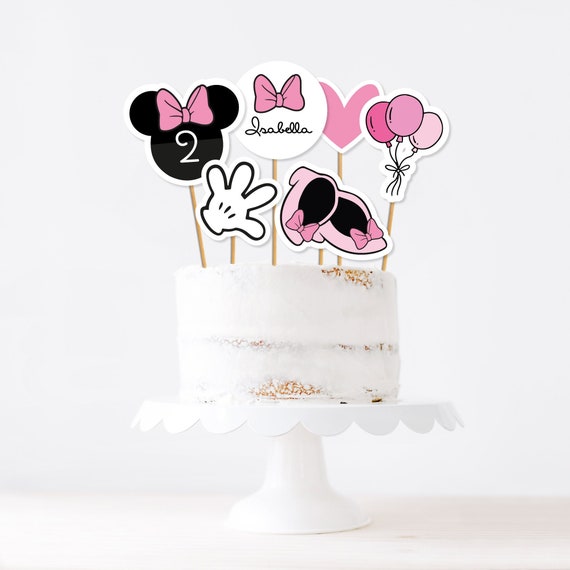 Minnie Mouse Cake Toppers, Centerpieces, Printable Minnie Pink Birthday ...
