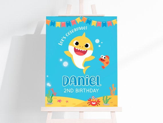 Editable Baby Shark Welcome Sign Baby Shark Birthday Party Decor Baby ...
