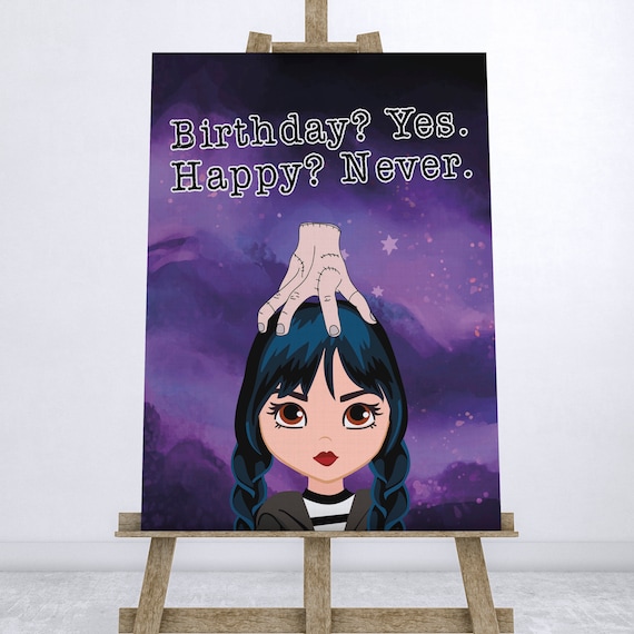 Editable Wednesday and Thing Sign, Wednesday Addams Printable Poster ...