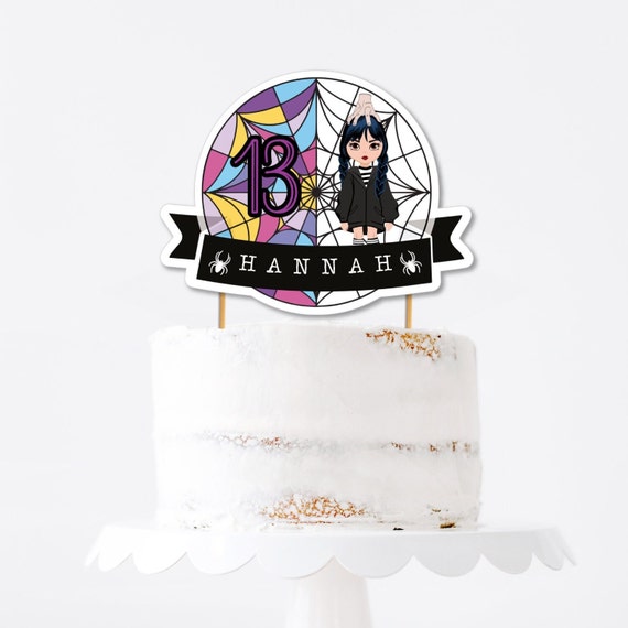 Editable Wednesday Cake Topper, Printable Wednesday Birthday Cake ...