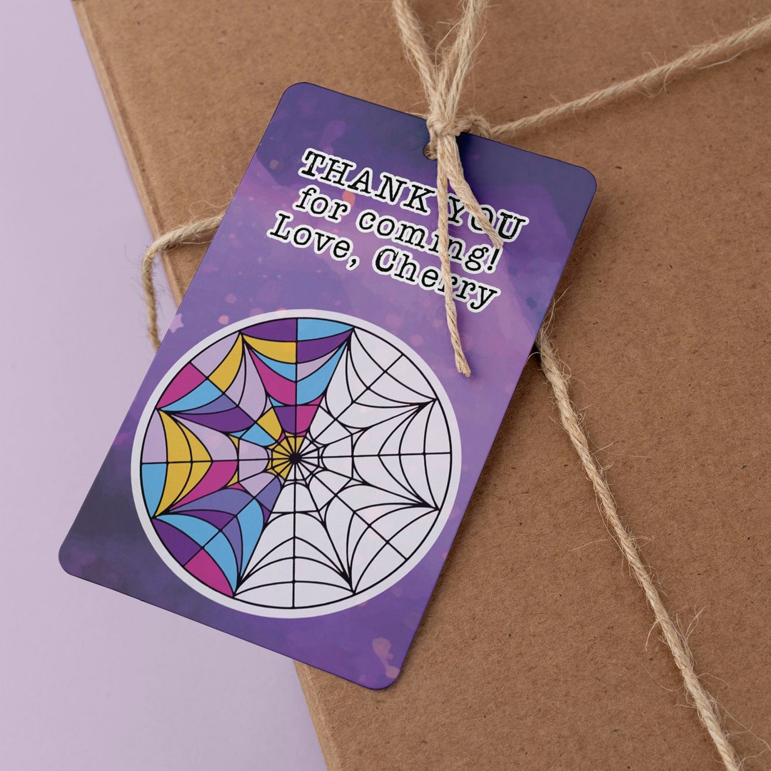 Editable Wednesday Stained Glass Window Thank You Tags - Etsy