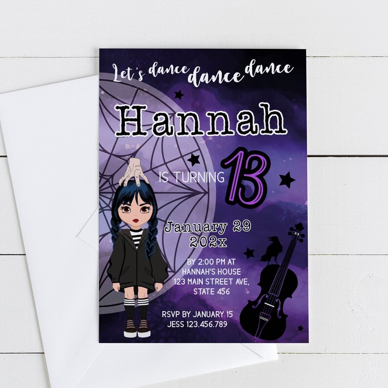Editable mercredi Addams et Enid Invitation danniversaire - Etsy Canada