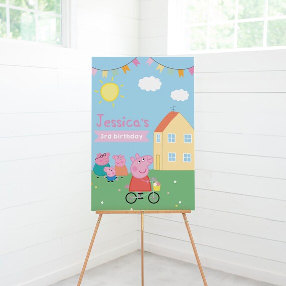 Editable Peppa Pig A1 Welcome Sign, Peppa Birthday Poster, Peppa Pig ...