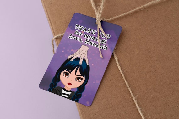 Wednesday Addams Gift Tag | Editable Text | Printable Wednesday Thank ...