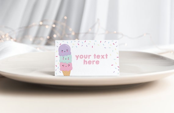Editable Ice Cream Food Labels, Party Decor, Tent Cards, Ice Cream ...