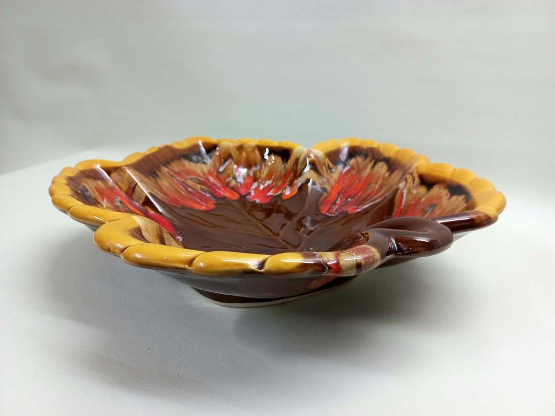Large Vallauris Serving Dish Chestnut Leaf, Ceramic - Etsy