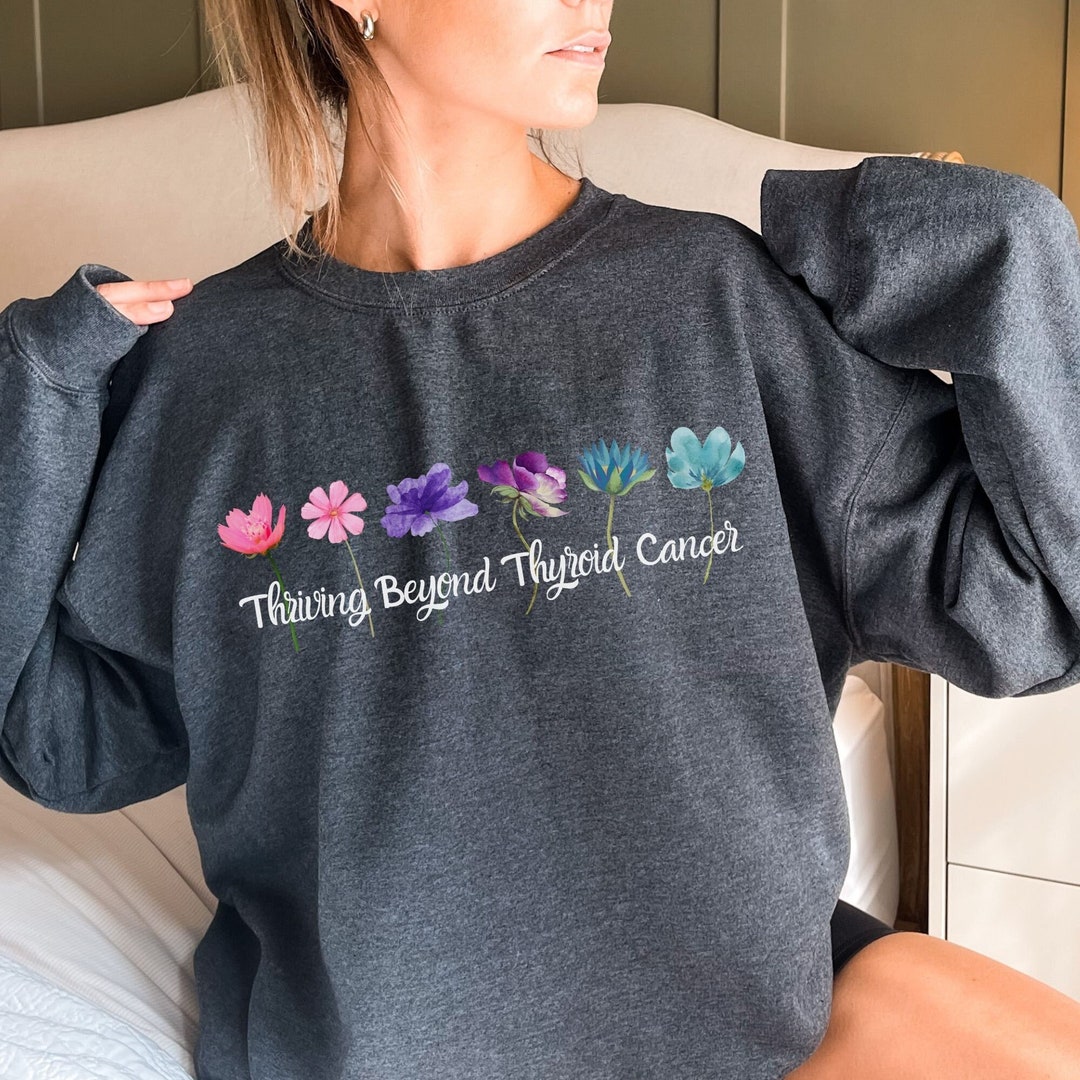 Thyroid Cancer Survivor Sweatshirt, Thyroid Cancer Awareness Sweatshirt ...