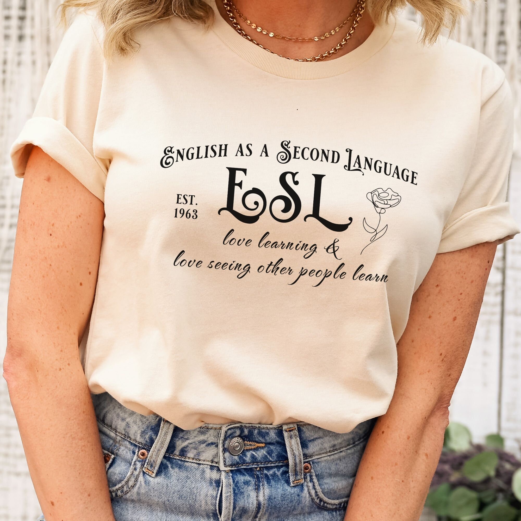 Vintage Online ESL Teacher Shirt Teach Shirt ESL Tshirt ESL Teacher Tee ...