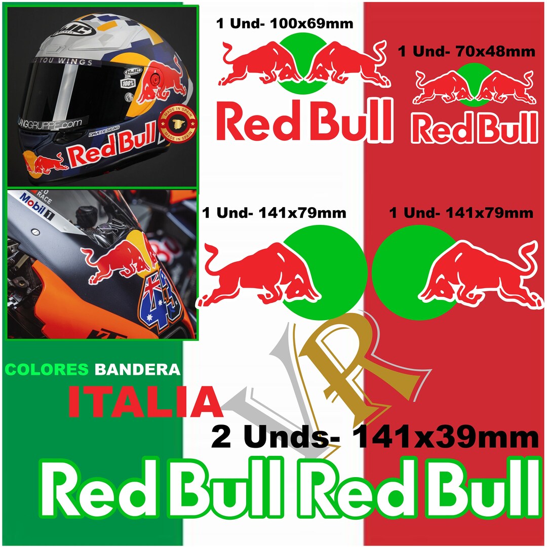 Red Bull Replica Kit Helmet Redbull Sticker Set for AGV - Etsy