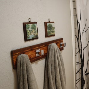 Robe Hook, Walnut and Cedar, Polished Chrome Hooks - Etsy