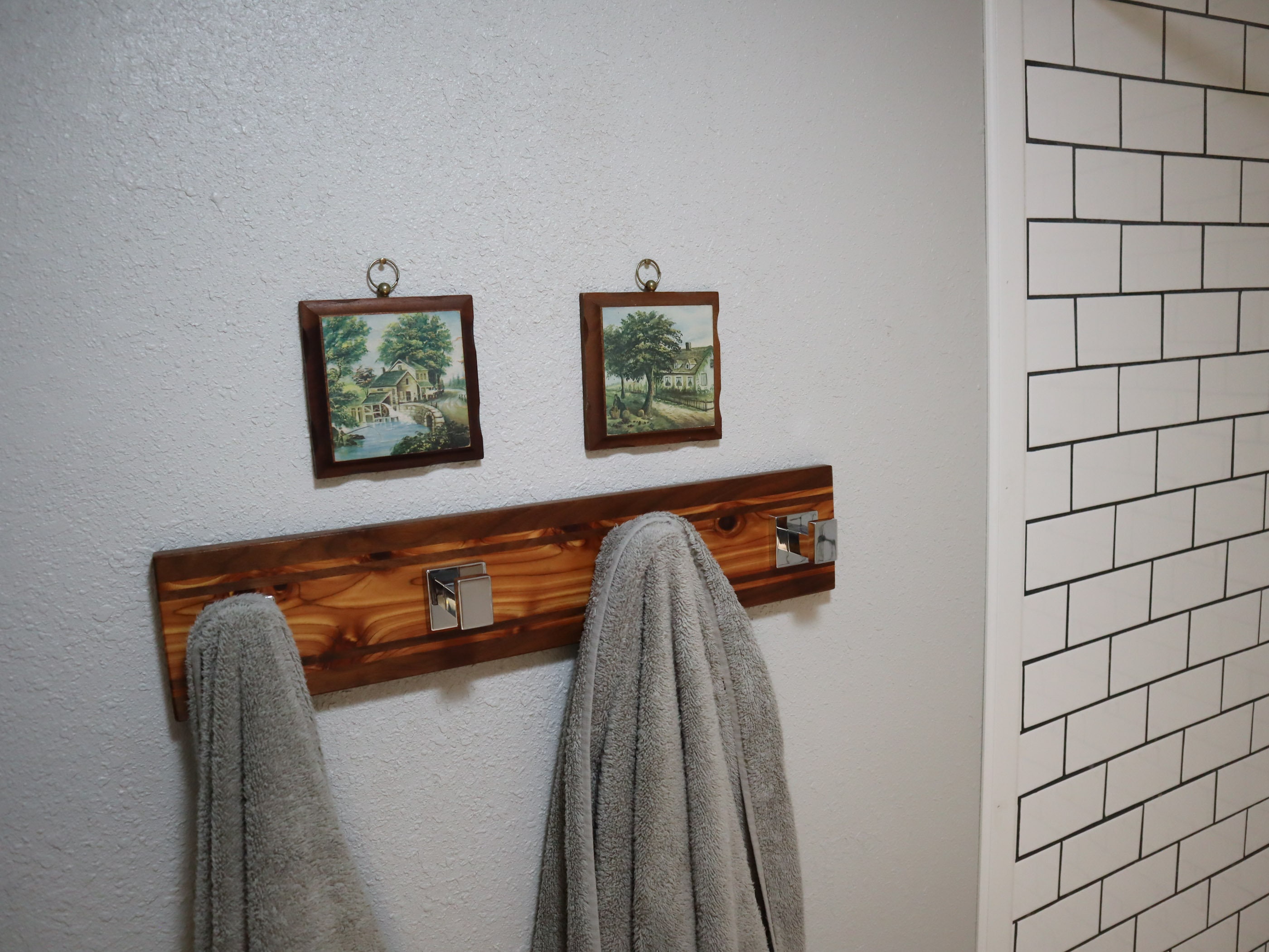 Robe Hook, Walnut and Cedar, Polished Chrome Hooks - Etsy