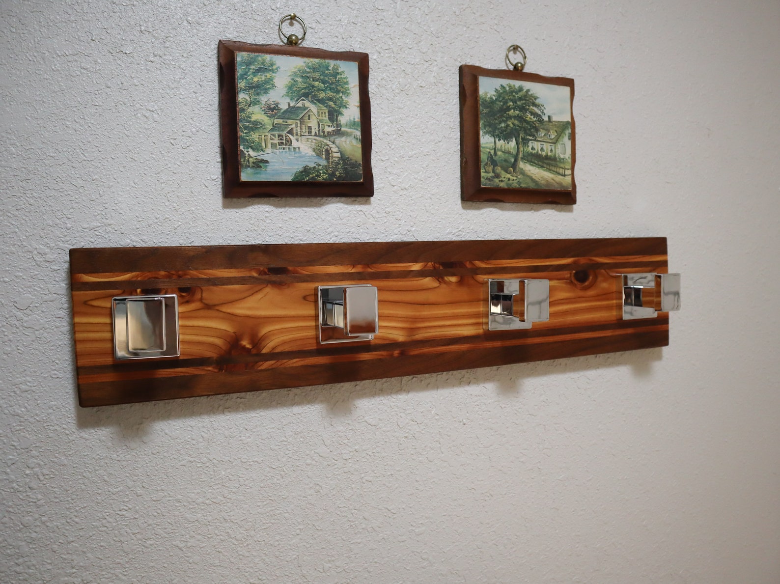 Robe Hook, Walnut and Cedar, Polished Chrome Hooks - Etsy