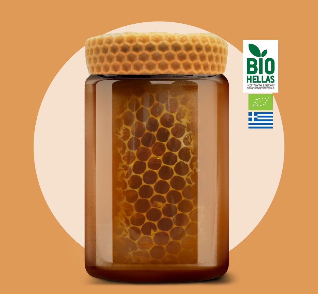 Bio Honey With Natural Honeycomb From Greece - Etsy