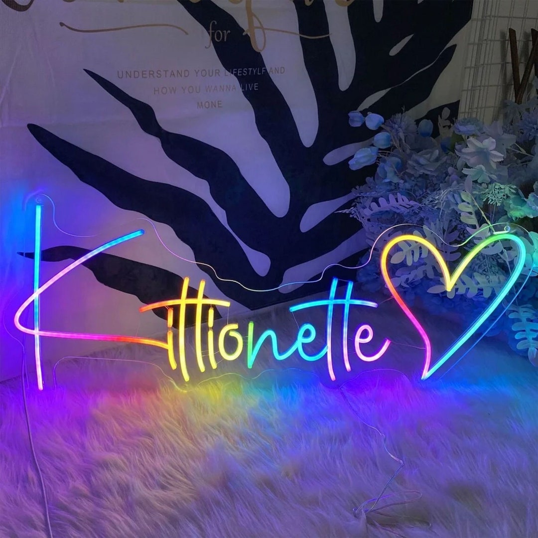 Personalised LED Neon Sign Boys Men Girl Room Decor Light Aesthetic ...