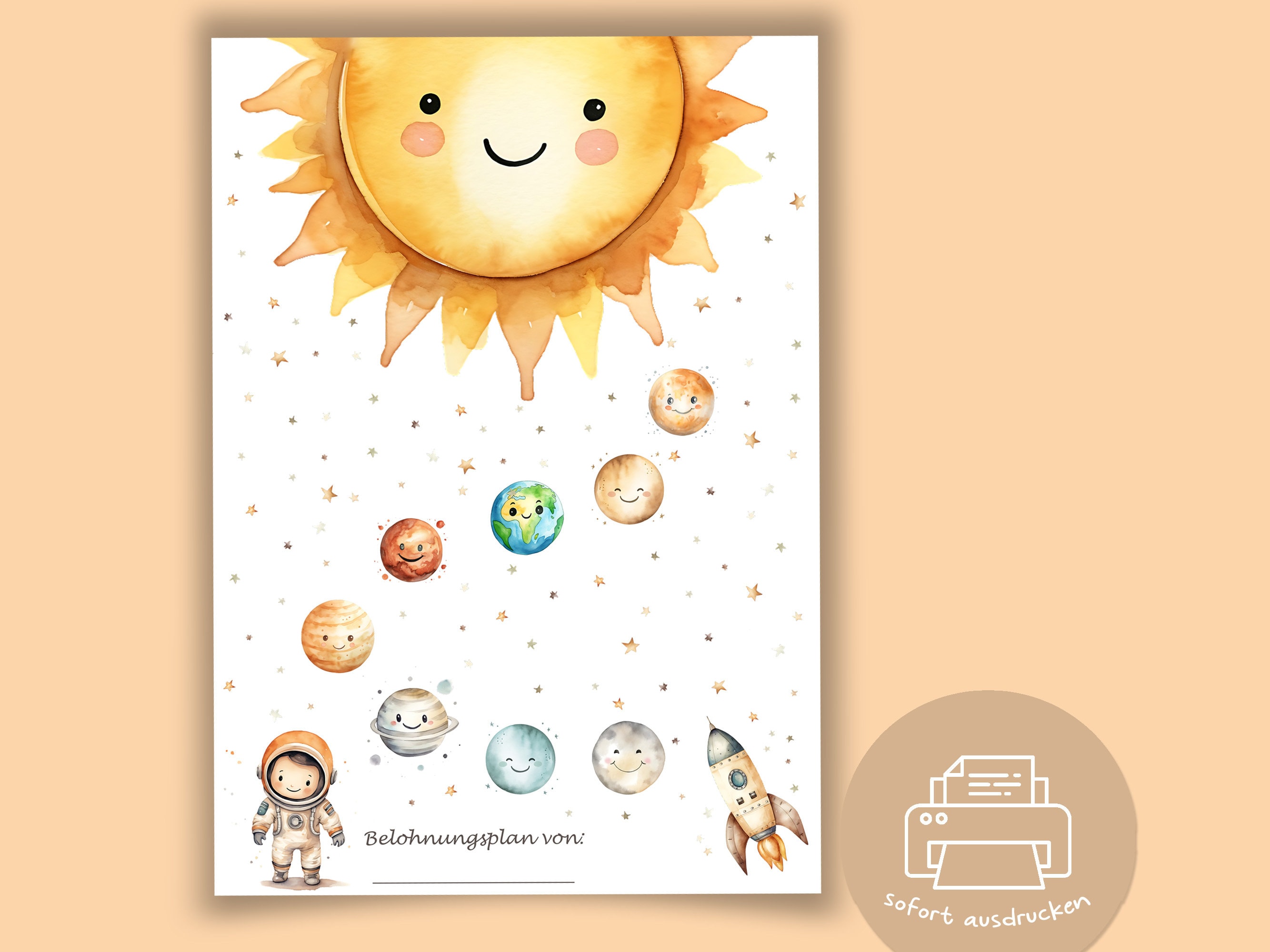 Reward Board Children Rocket Reward System Space Children's Room ...