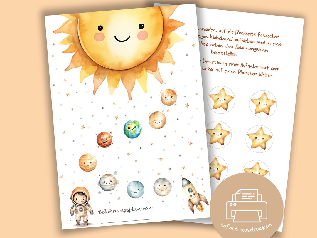 Reward Board Children Rocket Reward System Space Children's Room ...