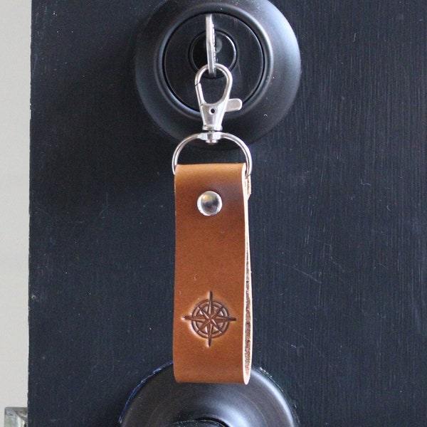 Engraved Compass Keychain - Etsy
