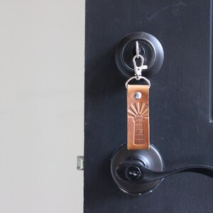 Lighthouse Brown Leather Keychain Key Fob Ring Ocean Theme - Etsy