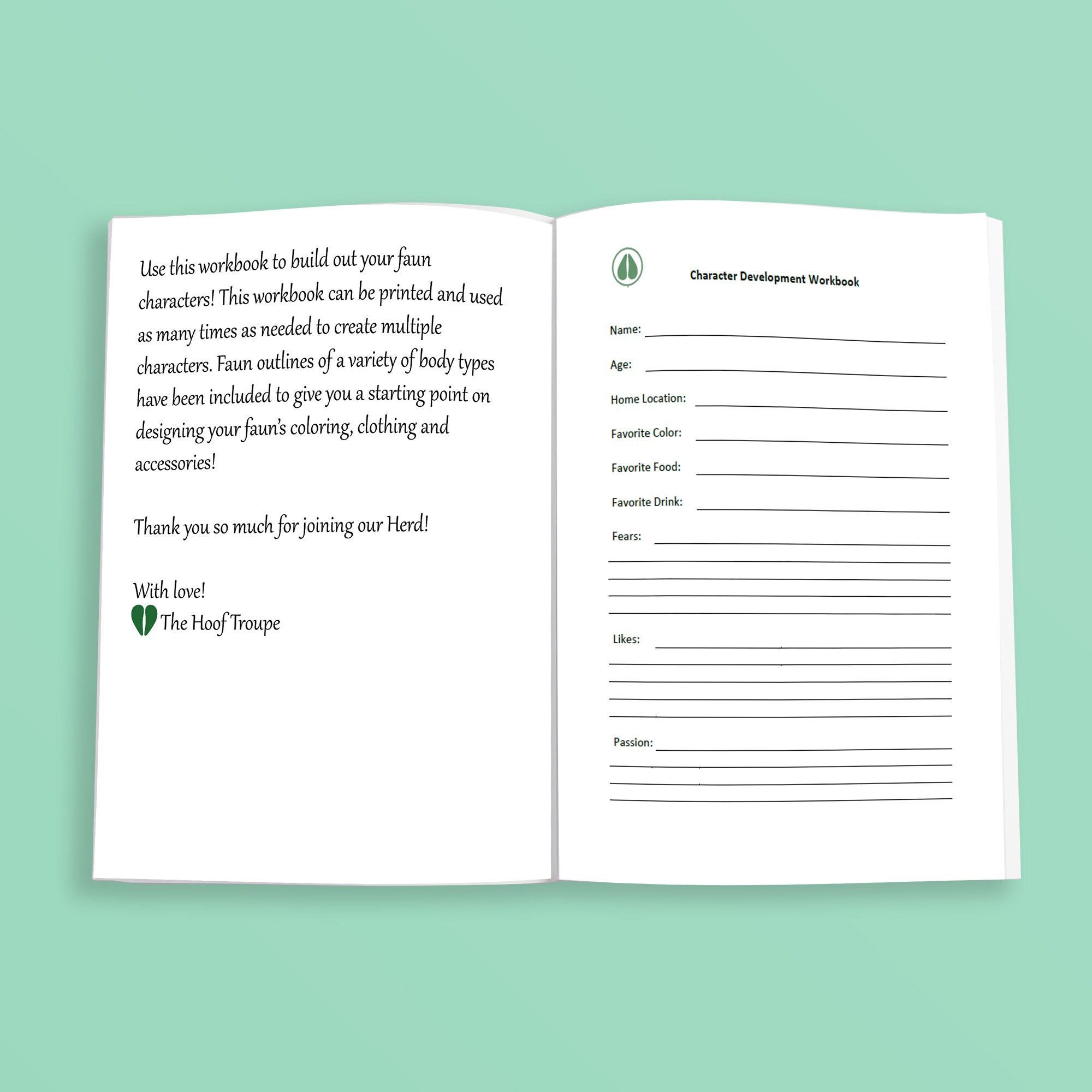 Character Development Workbook - Digital Download - Etsy
