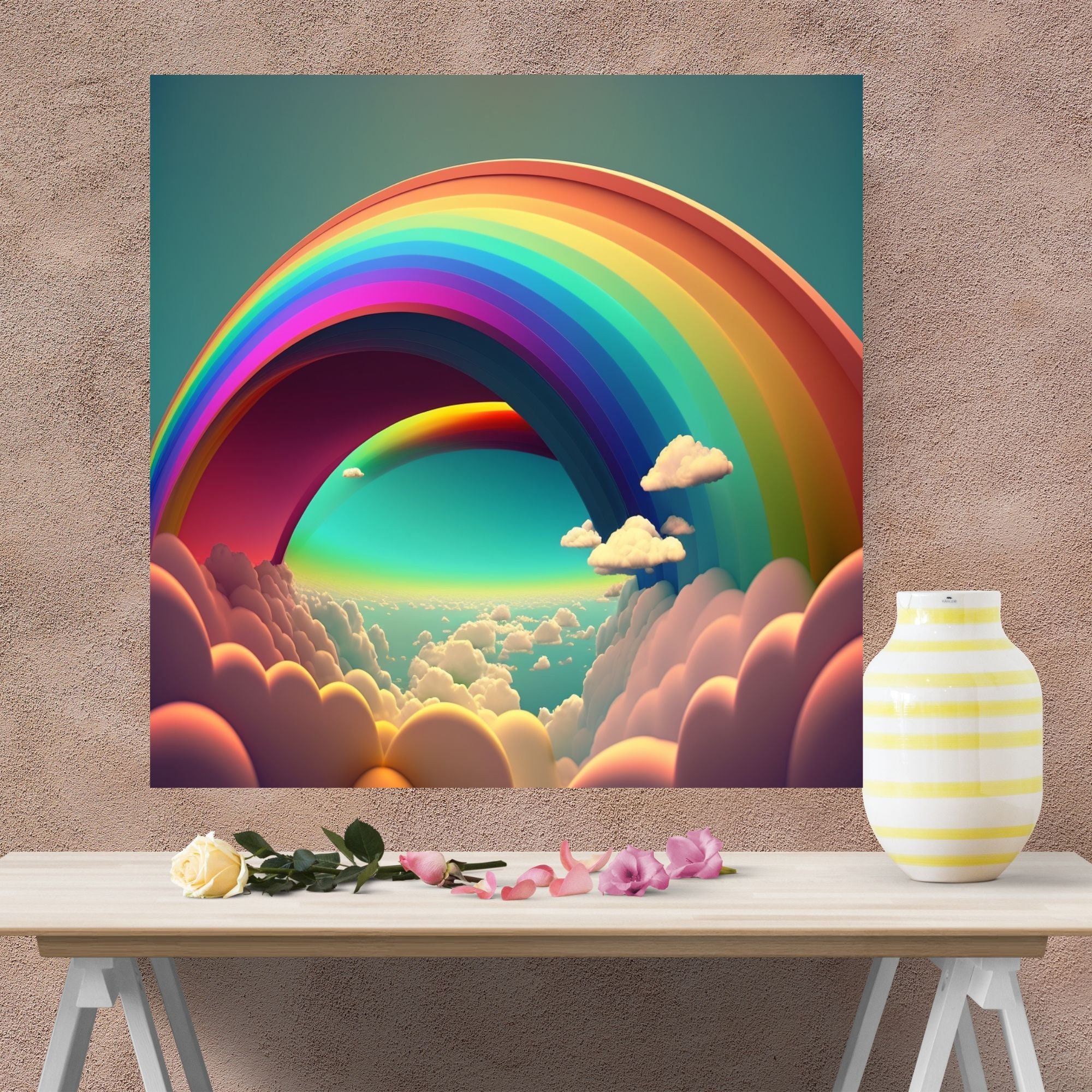 3D Rainbow Wall Poster - Etsy