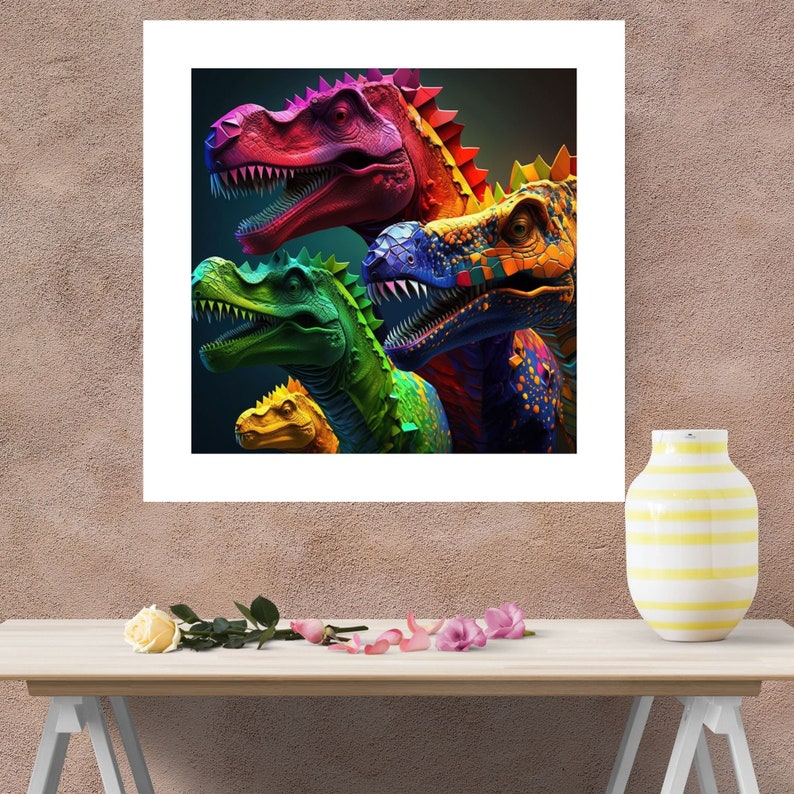 3D Dinosaur Poster Art - Etsy