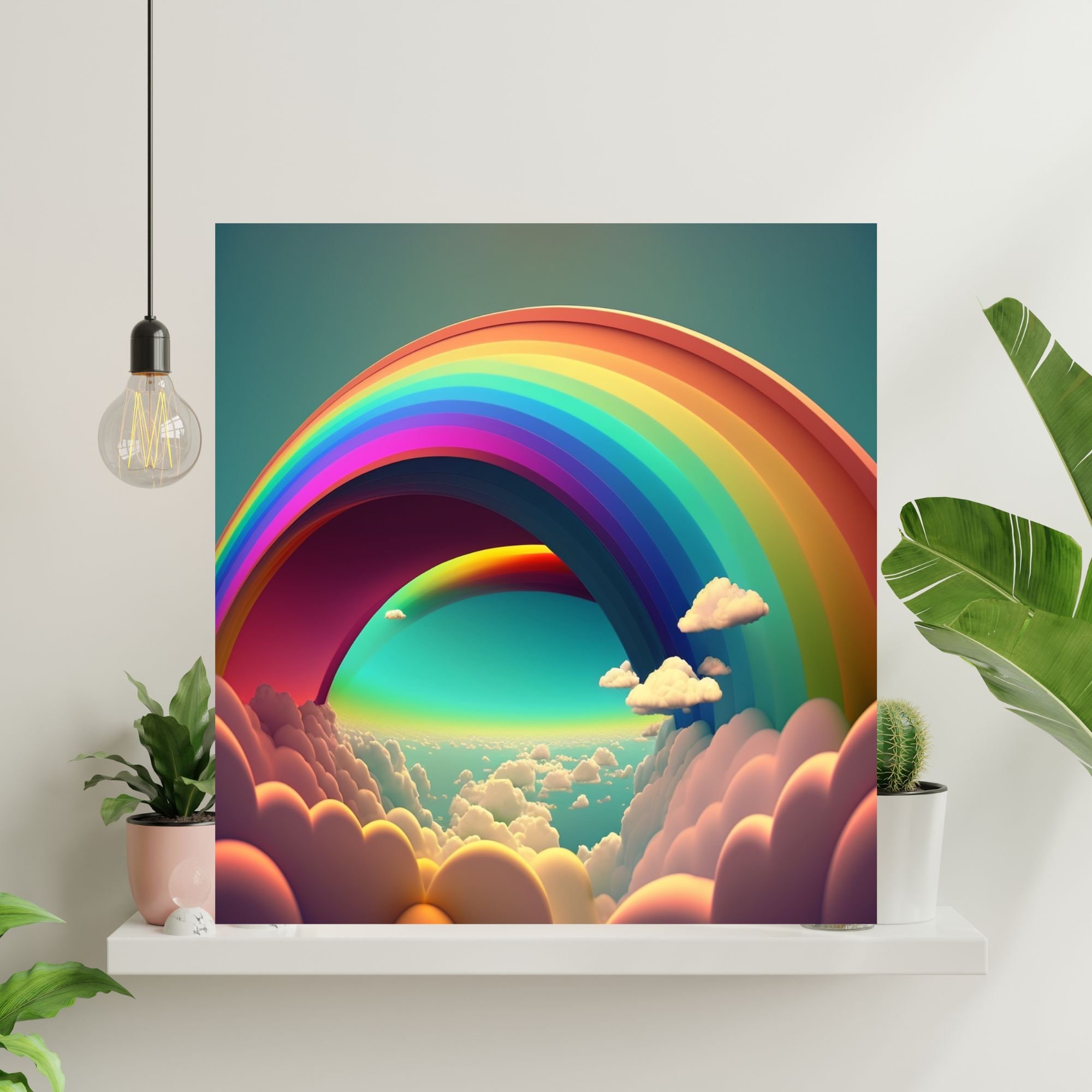 3D Rainbow Wall Poster - Etsy