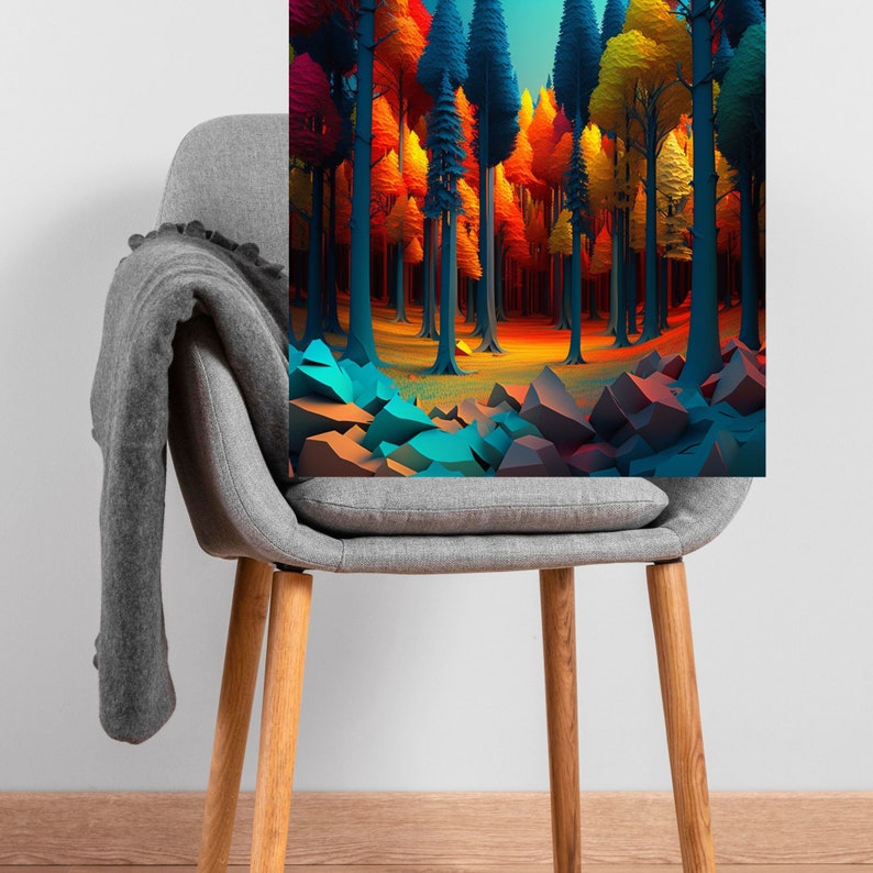 3D Forest Poster Art - Etsy