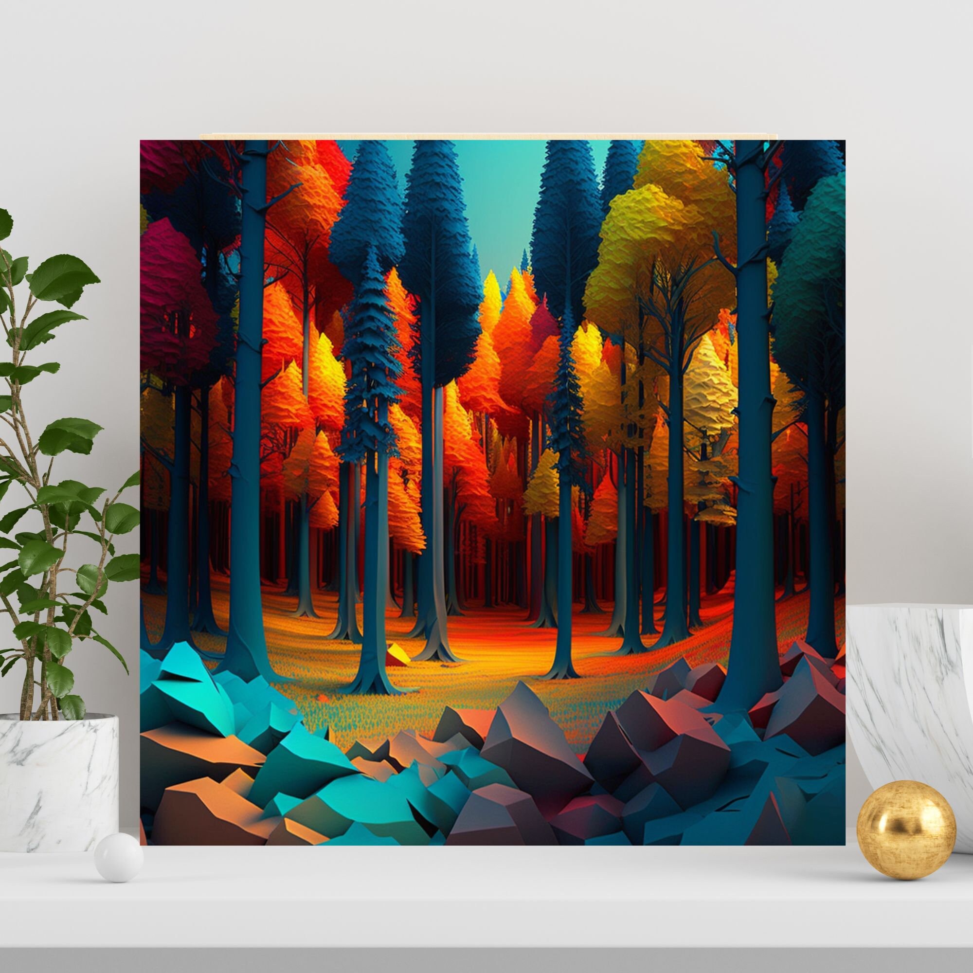 3D Forest Poster Art - Etsy