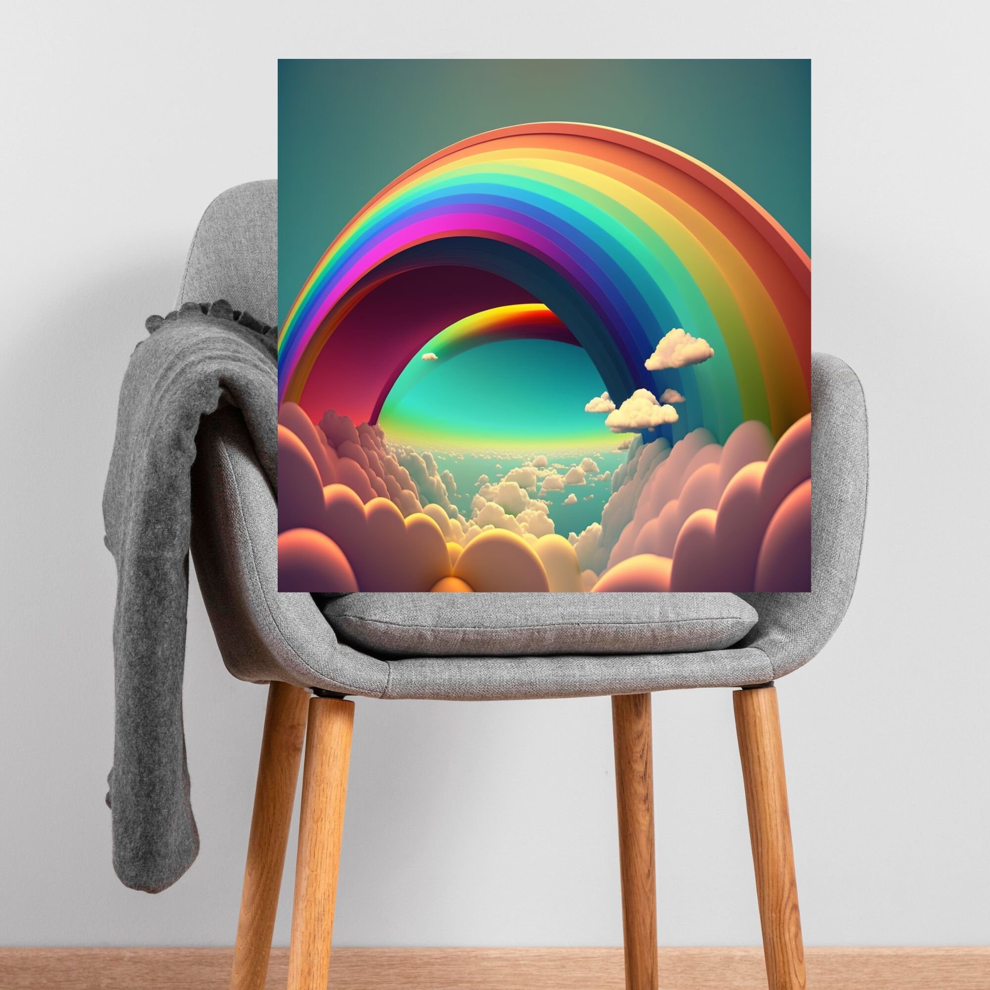 3D Rainbow Wall Poster - Etsy