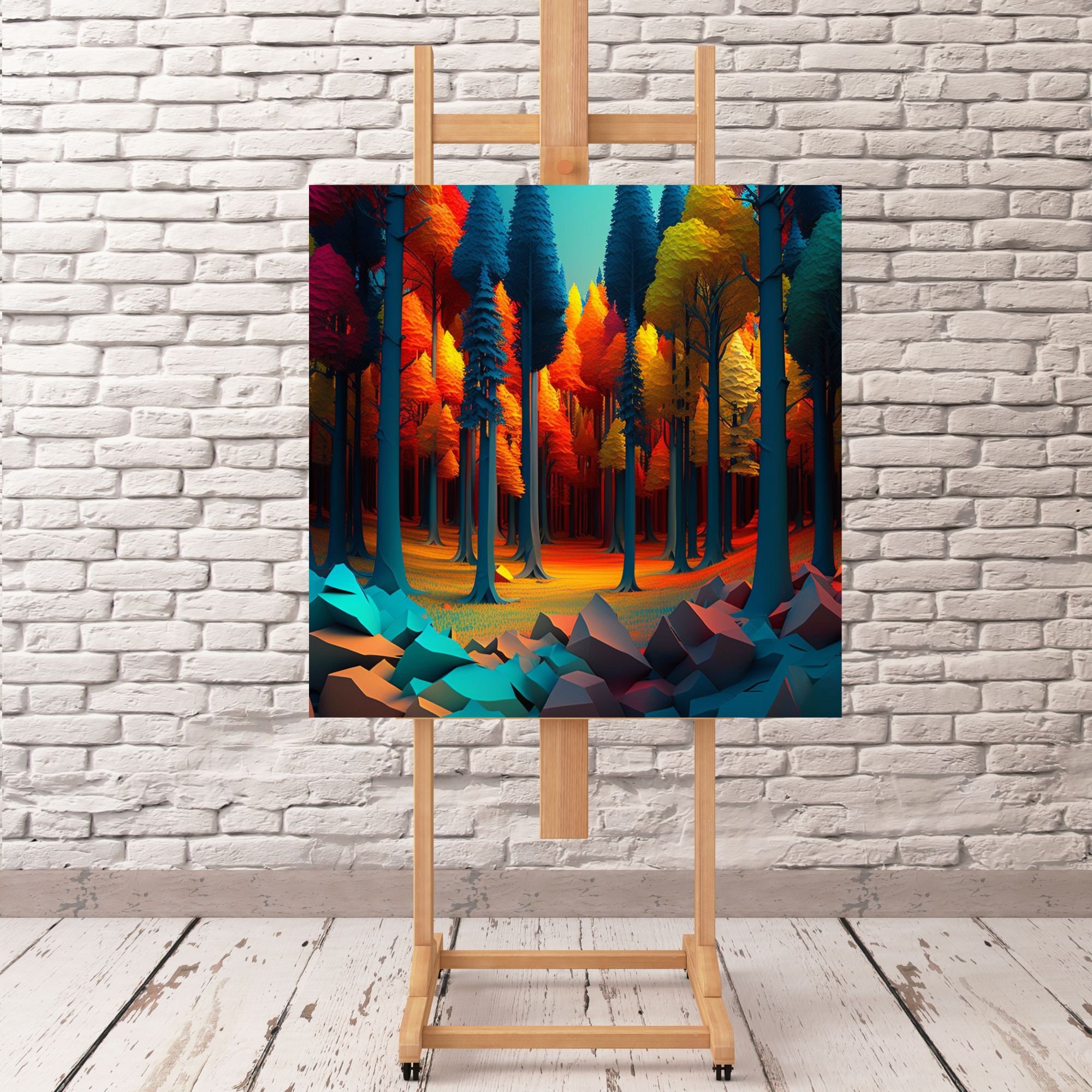 3D Forest Poster Art - Etsy