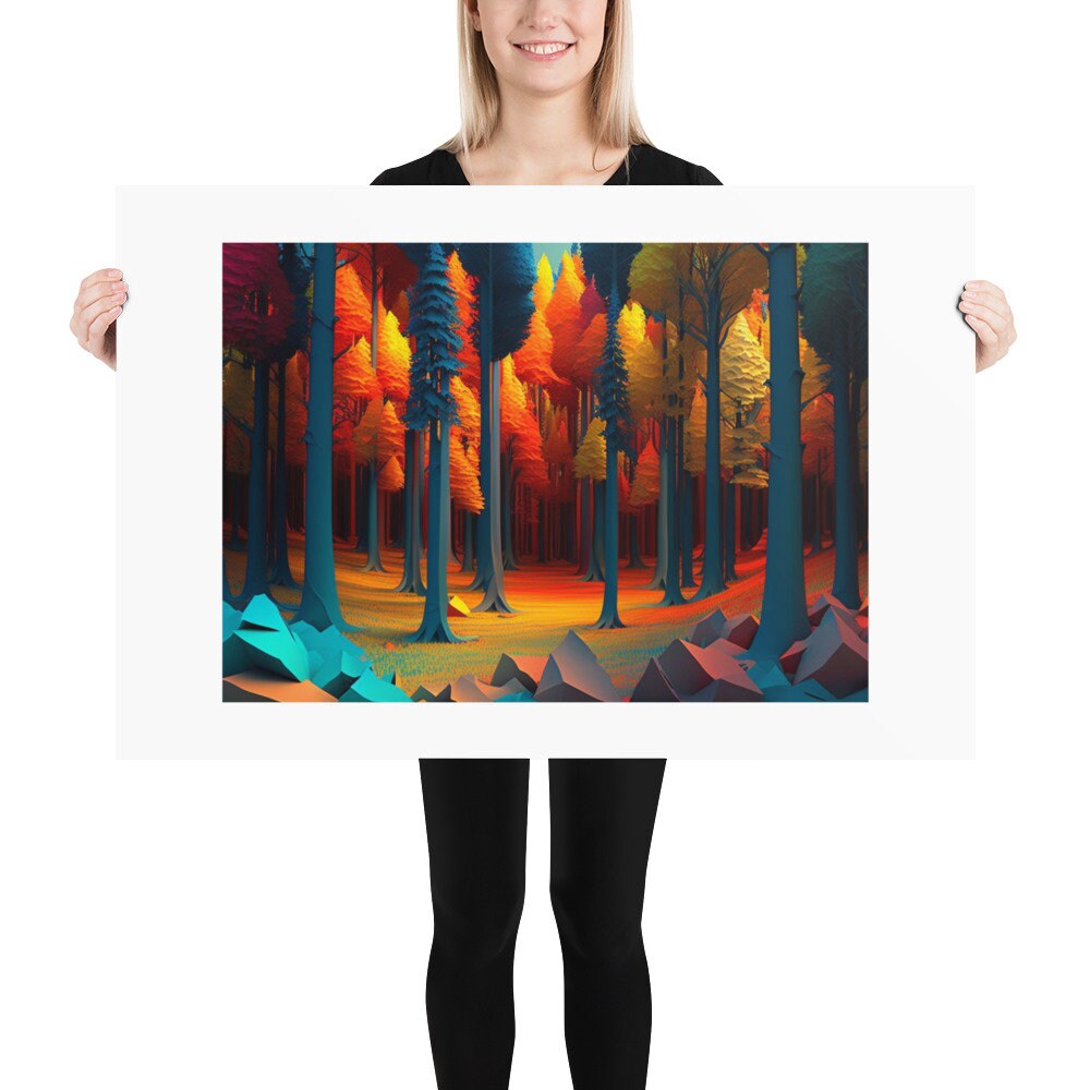 3D Forest Poster Art - Etsy