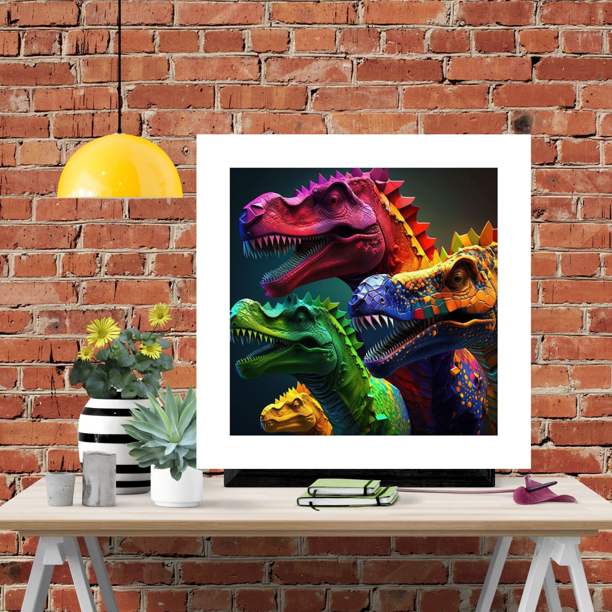 3D Dinosaur Poster Art - Etsy