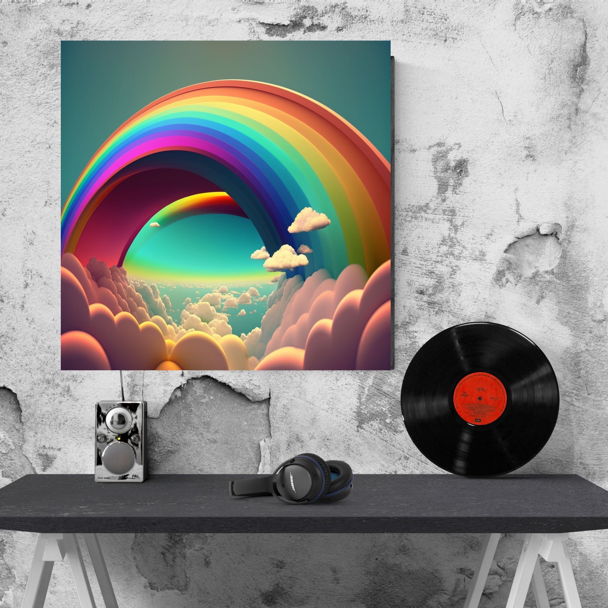 3D Rainbow Wall Poster - Etsy