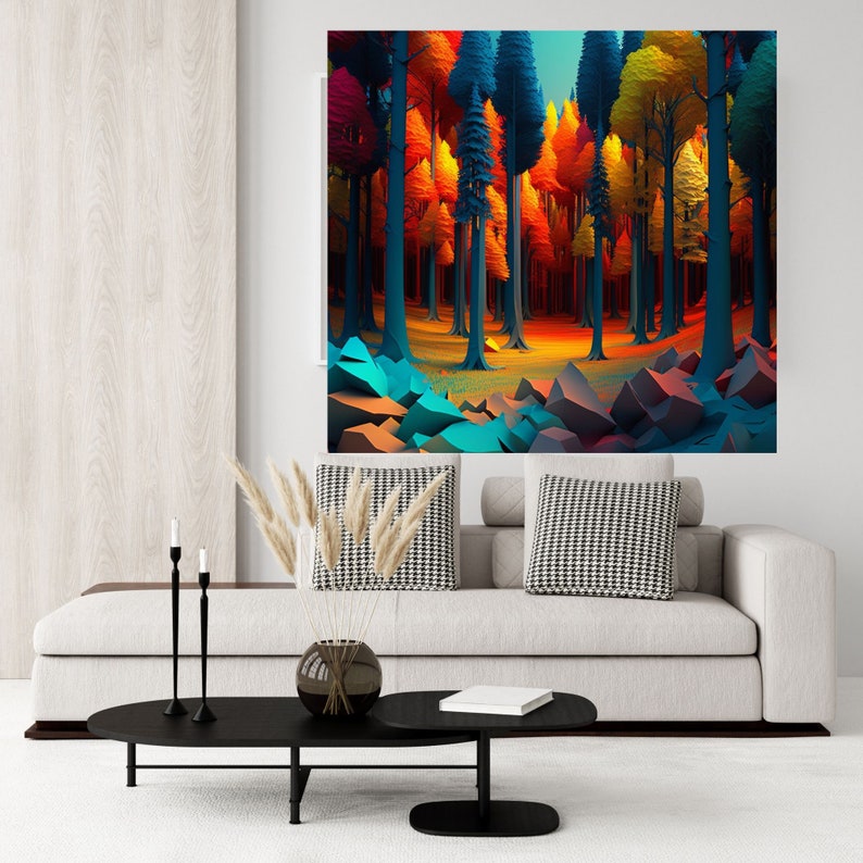 3D Forest Poster Art - Etsy