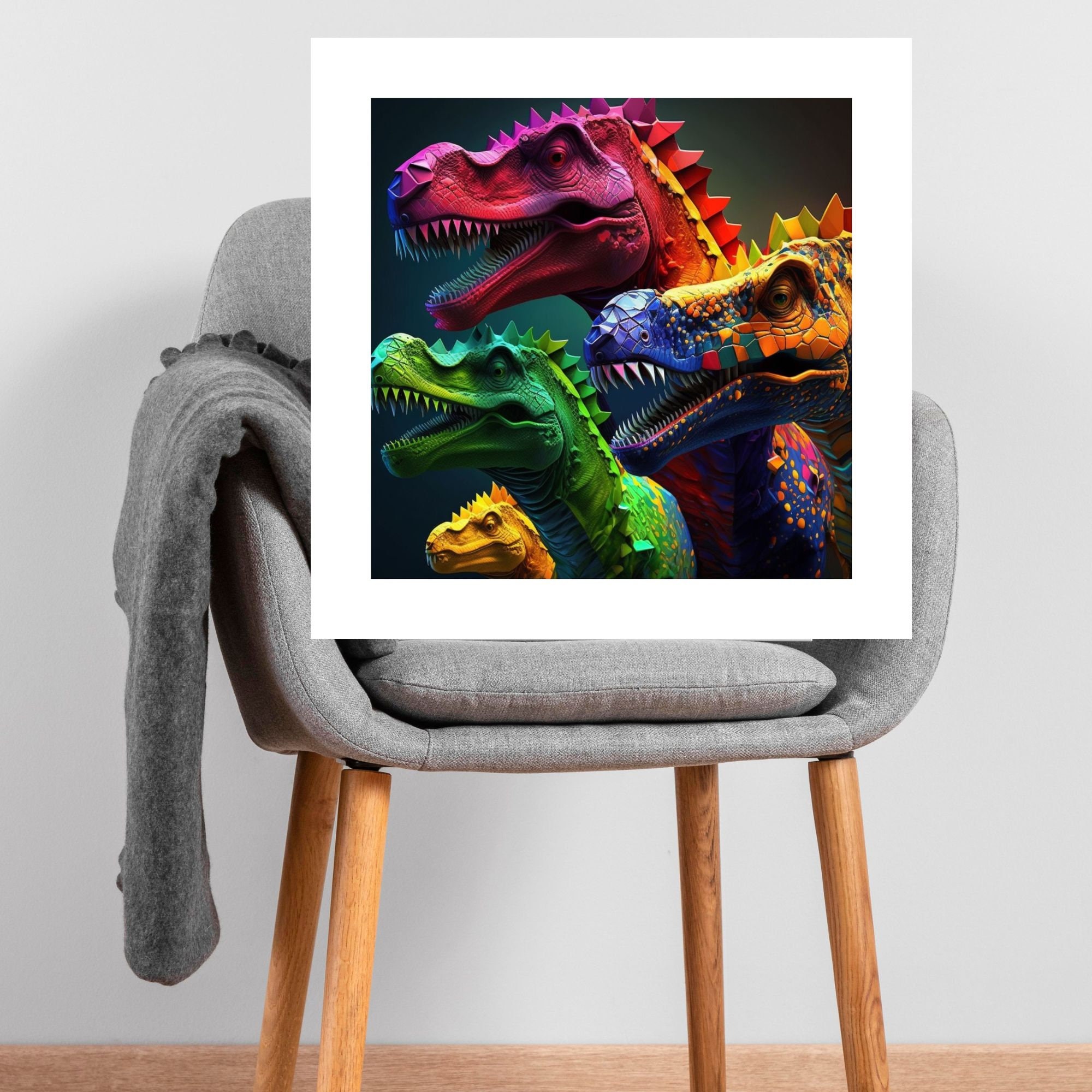 3D Dinosaur Poster Art - Etsy