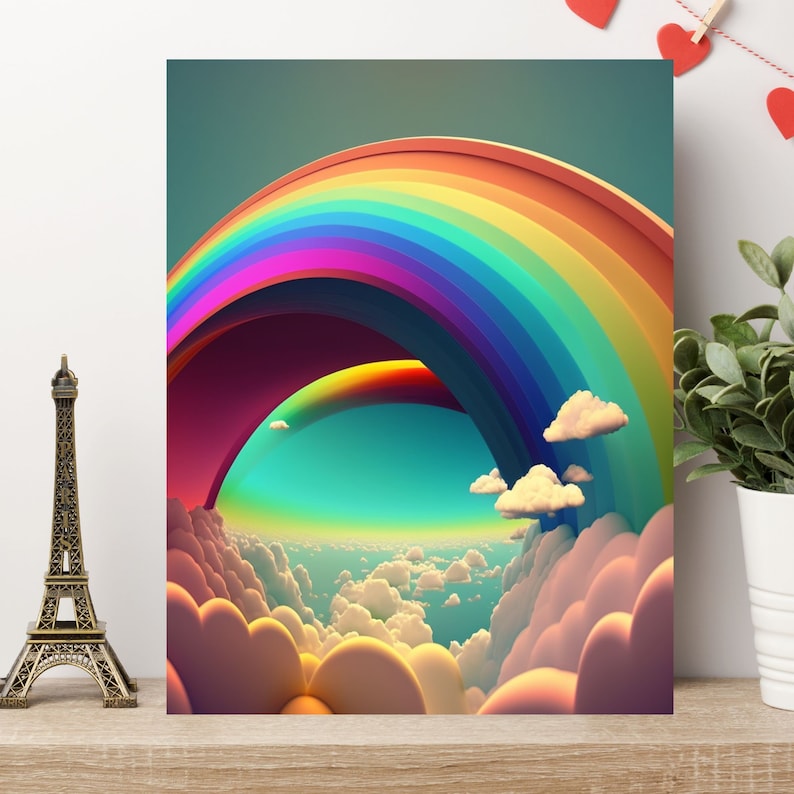 3D Rainbow Wall Poster - Etsy